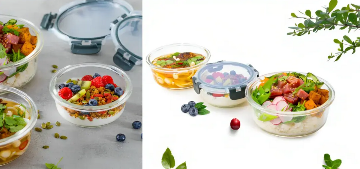 Round Glass Containers by Houszy | Durable Storage Solutions